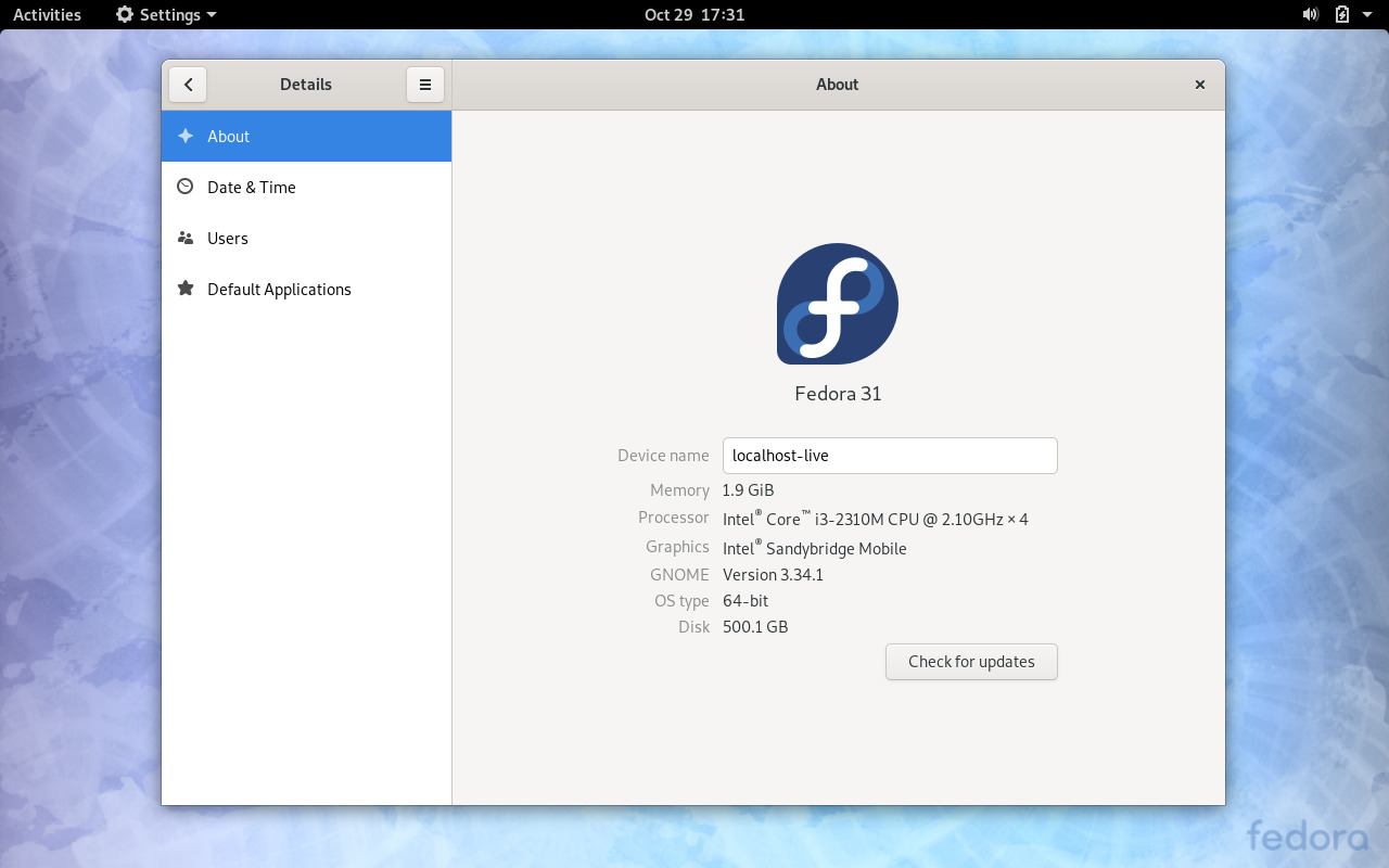 Fedora 31 officially released, see screenshots | OpenSourceFeed