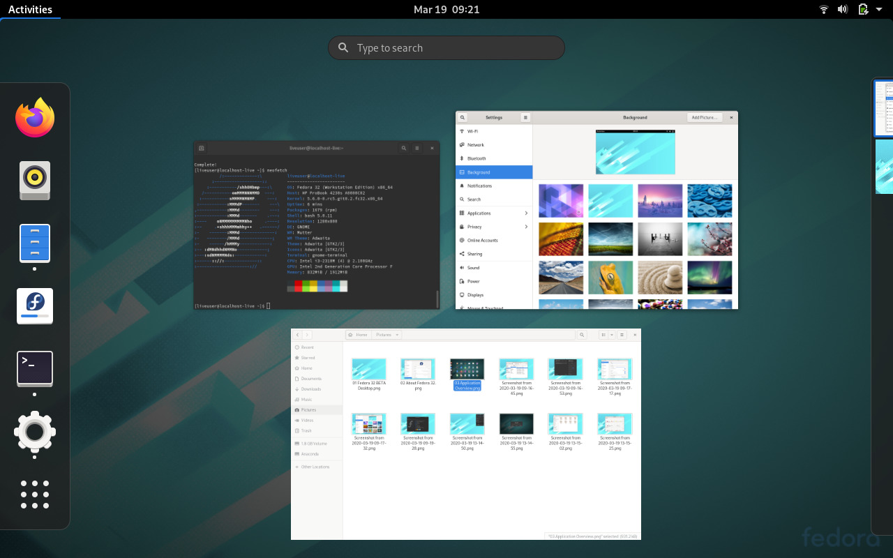Fedora 32 Workstation BETA / GNOME 3.36 screenshots | OpenSourceFeed
