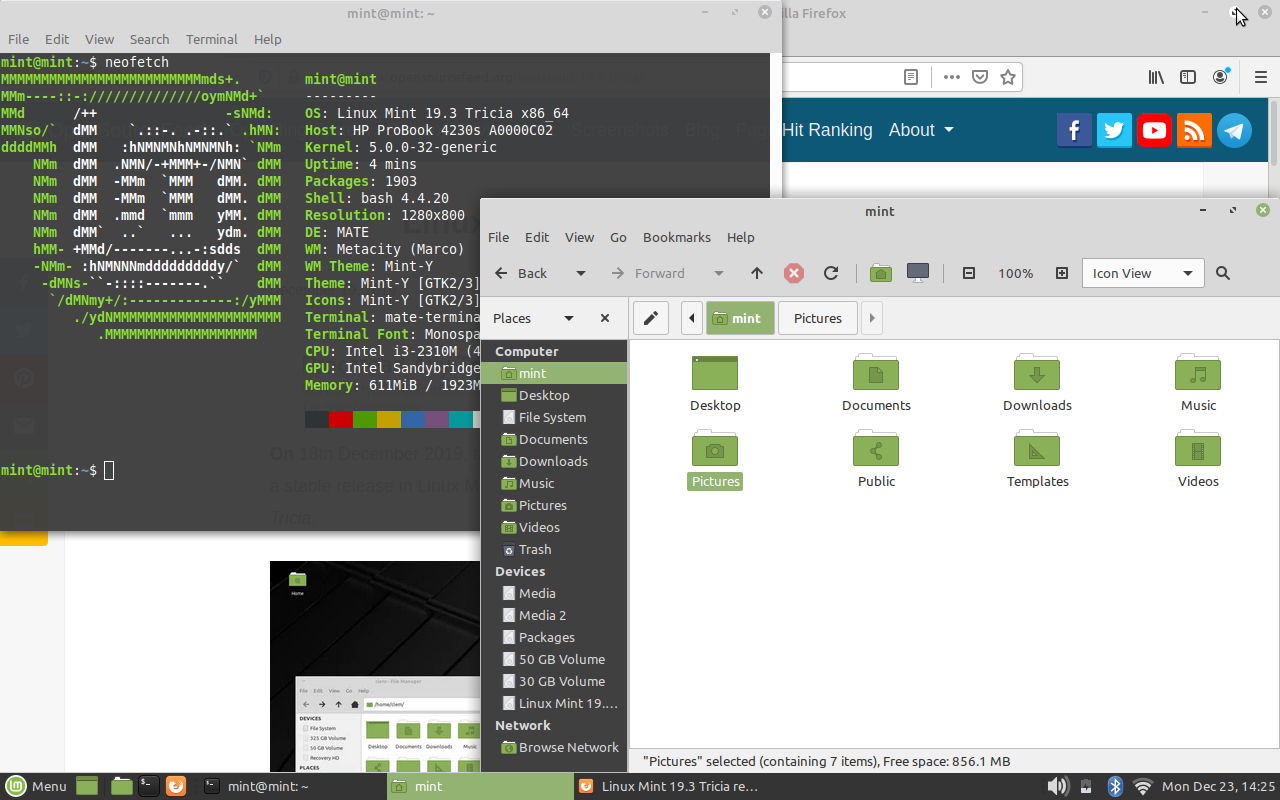 Linux Mint 19.3 Tricia MATE Edition screenshots | OpenSourceFeed