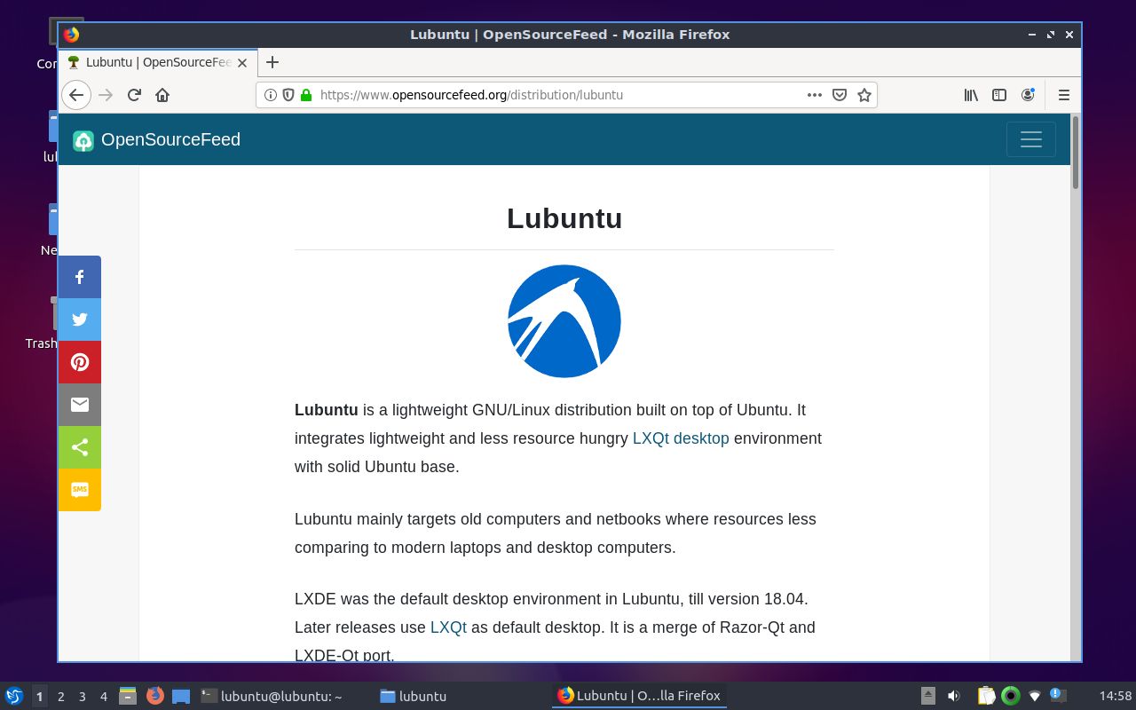 Lubuntu 19.10 Eoan Ermine screenshots | OpenSourceFeed