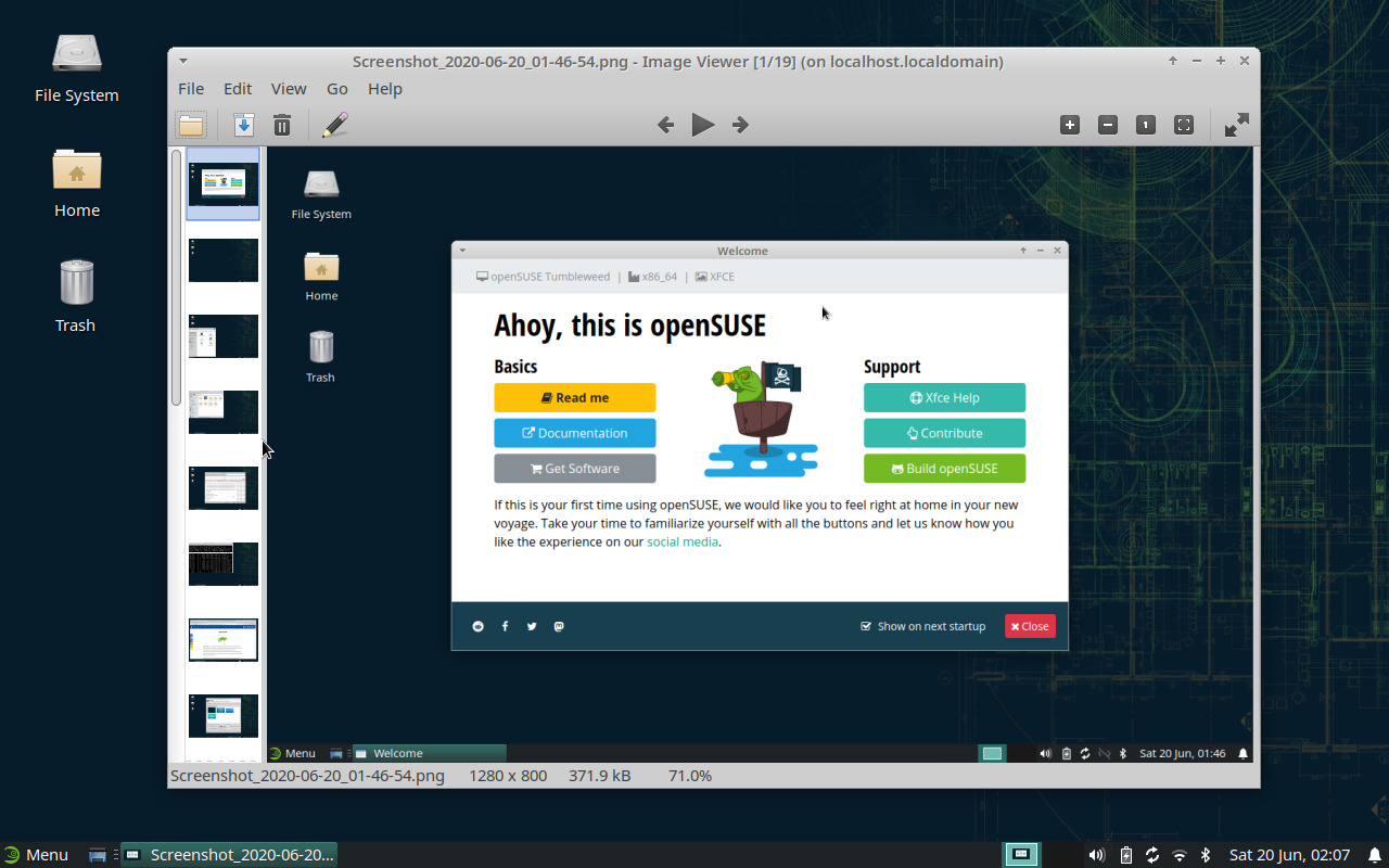 OpenSUSE Tumbleweed Xfce screenshots, pros, and cons | OpenSourceFeed