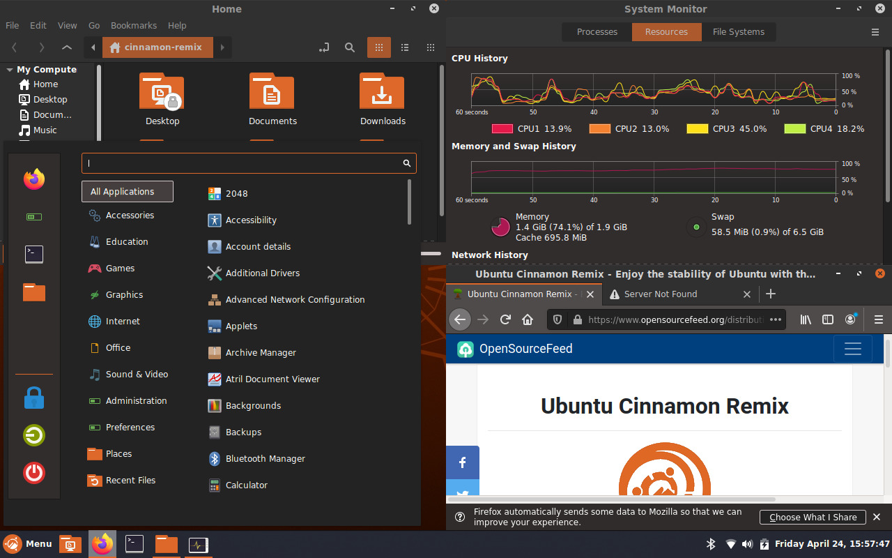 Ubuntu Cinnamon Remix 20.04 Focal Fossa release & screenshots ...
